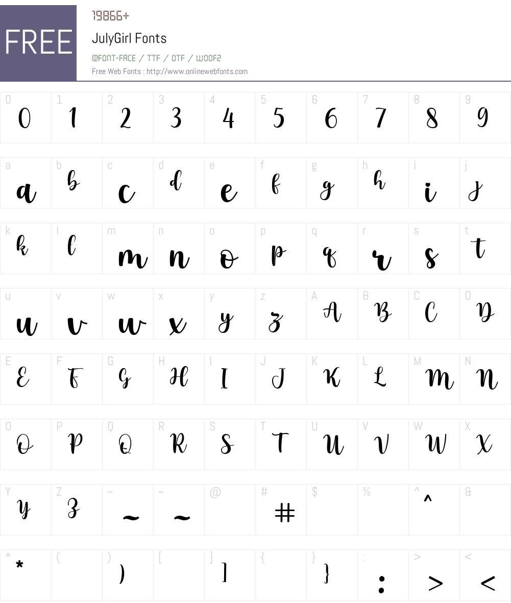July Girl 1.000 Fonts Free Download - OnlineWebFonts.COM