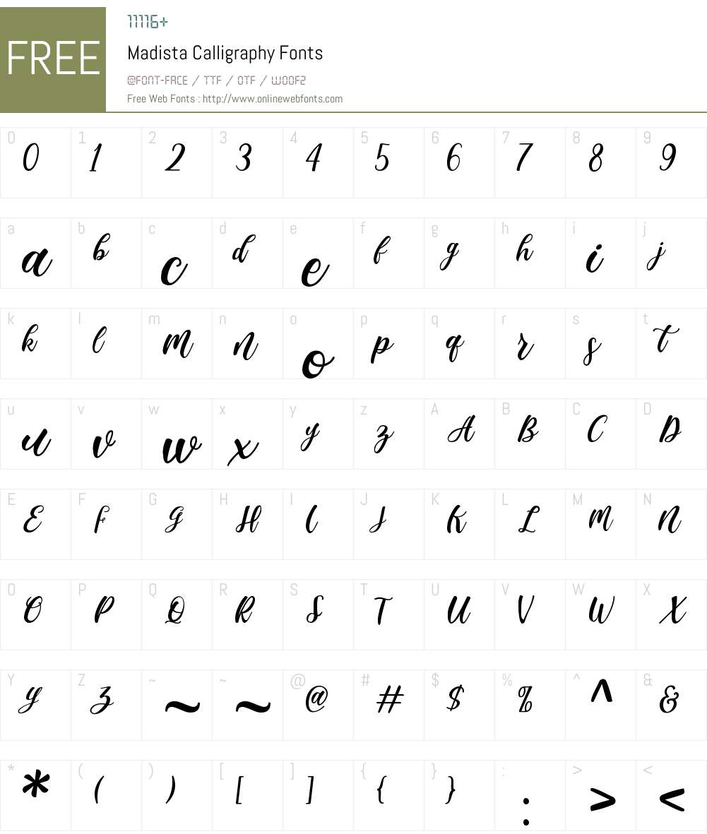 Madista Calligraphy 1.00;February 12, 2021;FontCreator 11.5.0.2427 32 ...