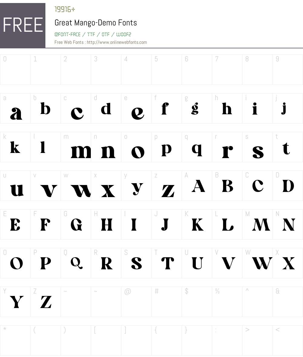 Great MangoDemo 1.000 Fonts Free Download - OnlineWebFonts.COM