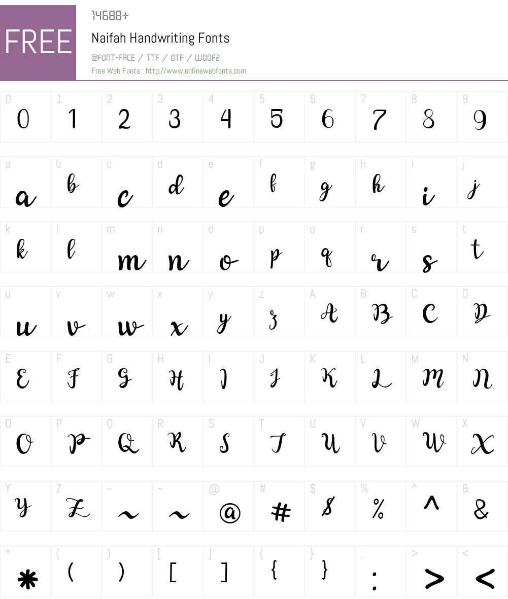 Naifah Handwriting 1.00;June 28, 2020;FontCreator 12.0.0.2525 64-bit ...
