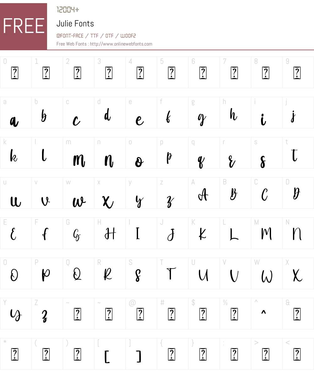 Julie 1.00;July 4, 2021;FontCreator 13.0.0.2683 64-bit Fonts Free ...