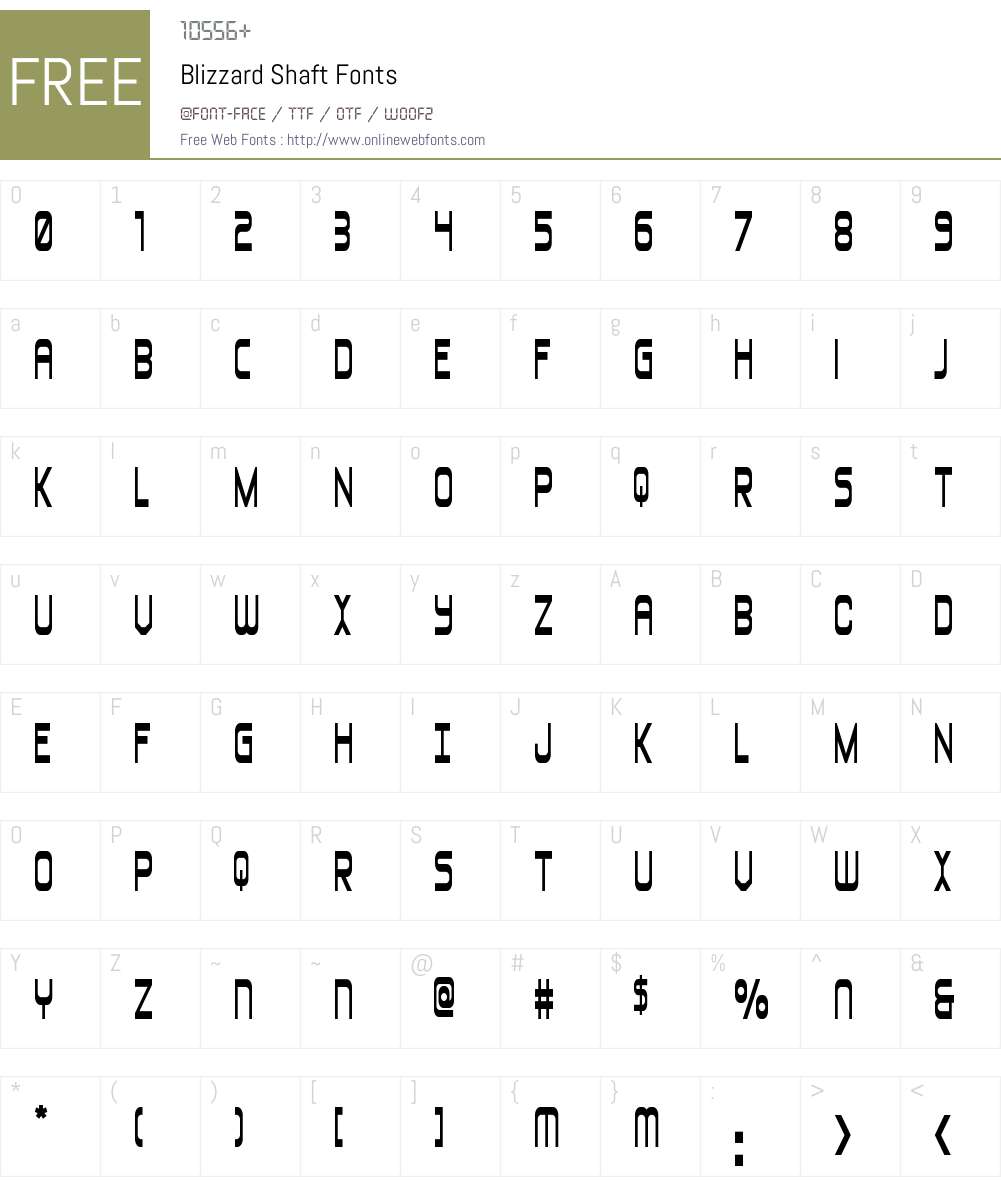 Blizzard Shaft 1.0; 2020 Fonts Free Download - OnlineWebFonts.COM