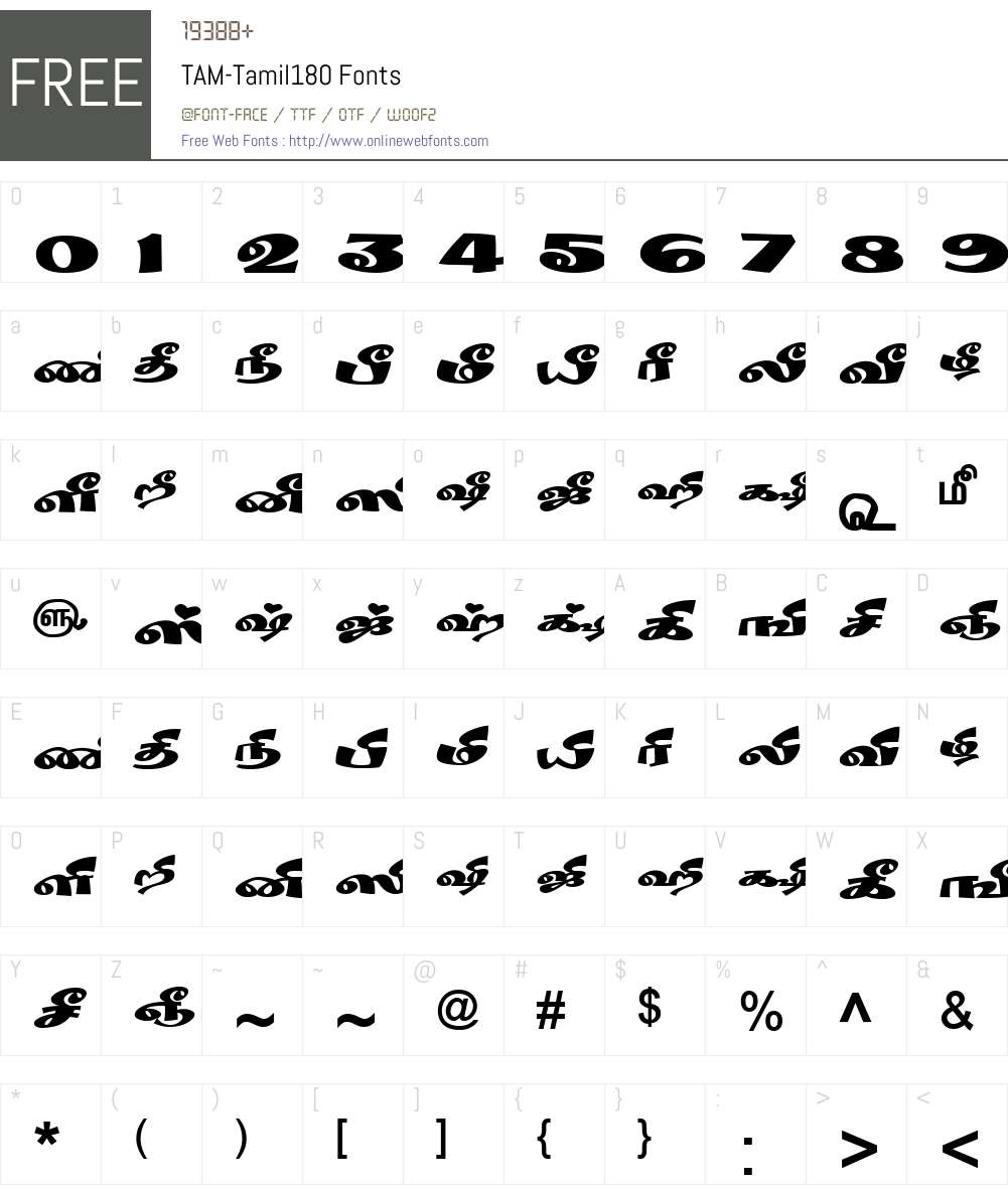 TAM-Tamil180 1.0 Sat Sep 17 18:45:40 2005 Fonts Free Download ...