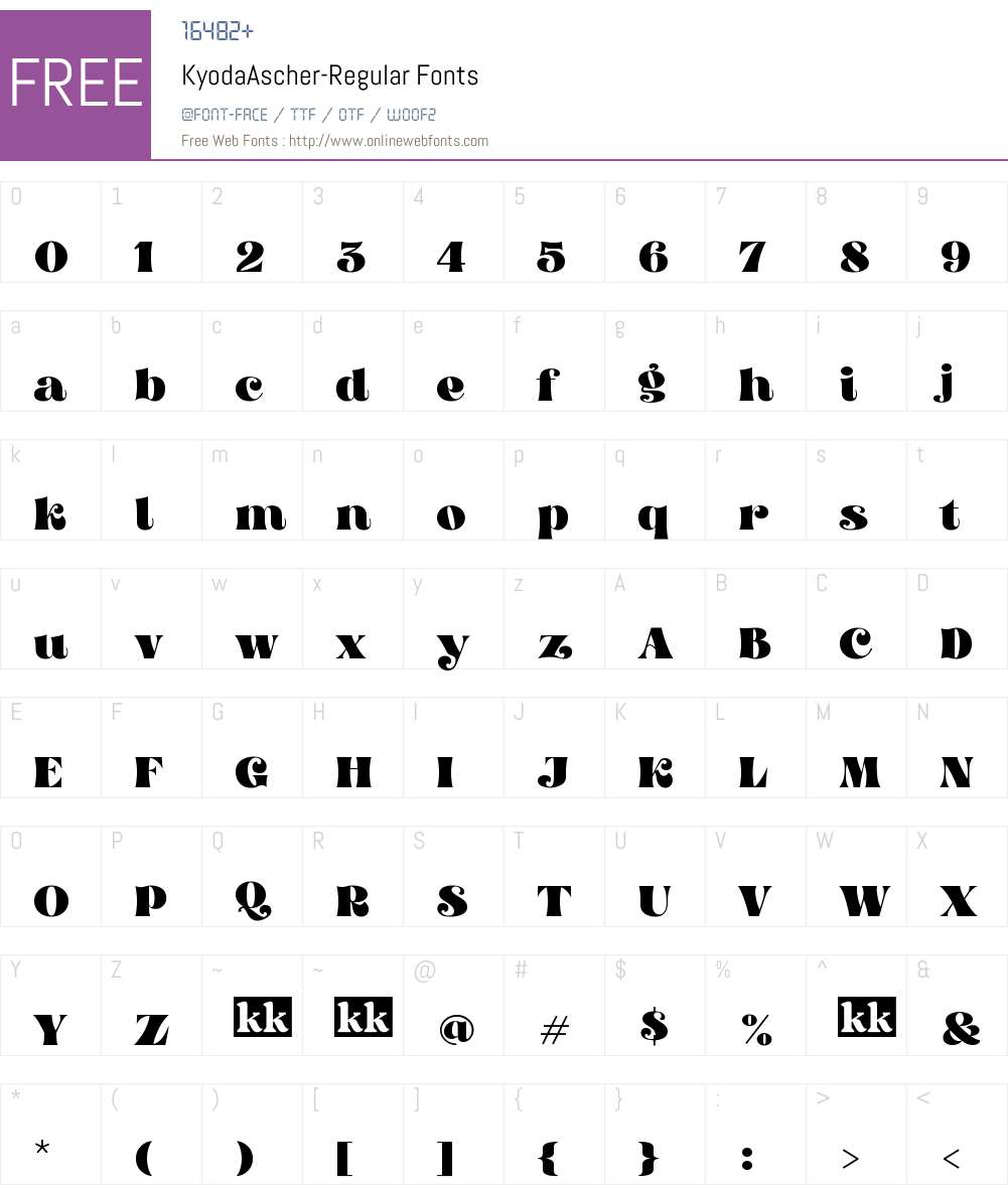 Kyoda Ascher 1.000 Fonts Free Download - OnlineWebFonts.COM