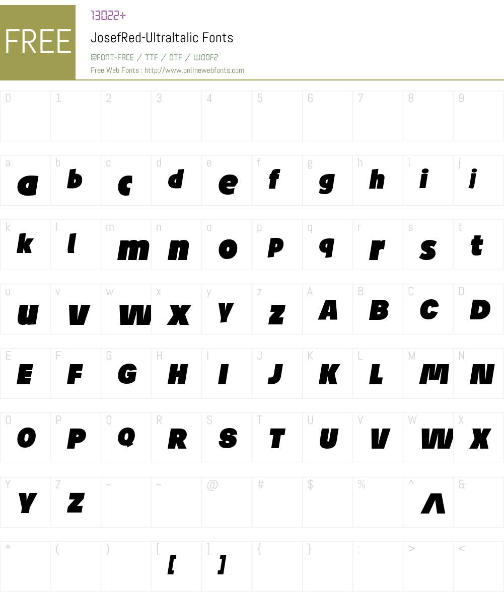 Josef Red Ultra 6.001 Fonts Free Download - OnlineWebFonts.COM
