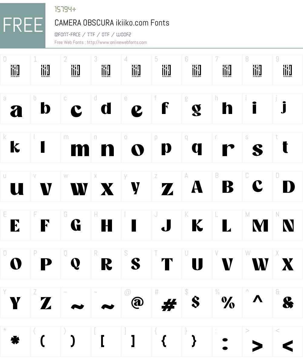 Camera Obscura 001.000 Fonts Free Download - OnlineWebFonts.COM