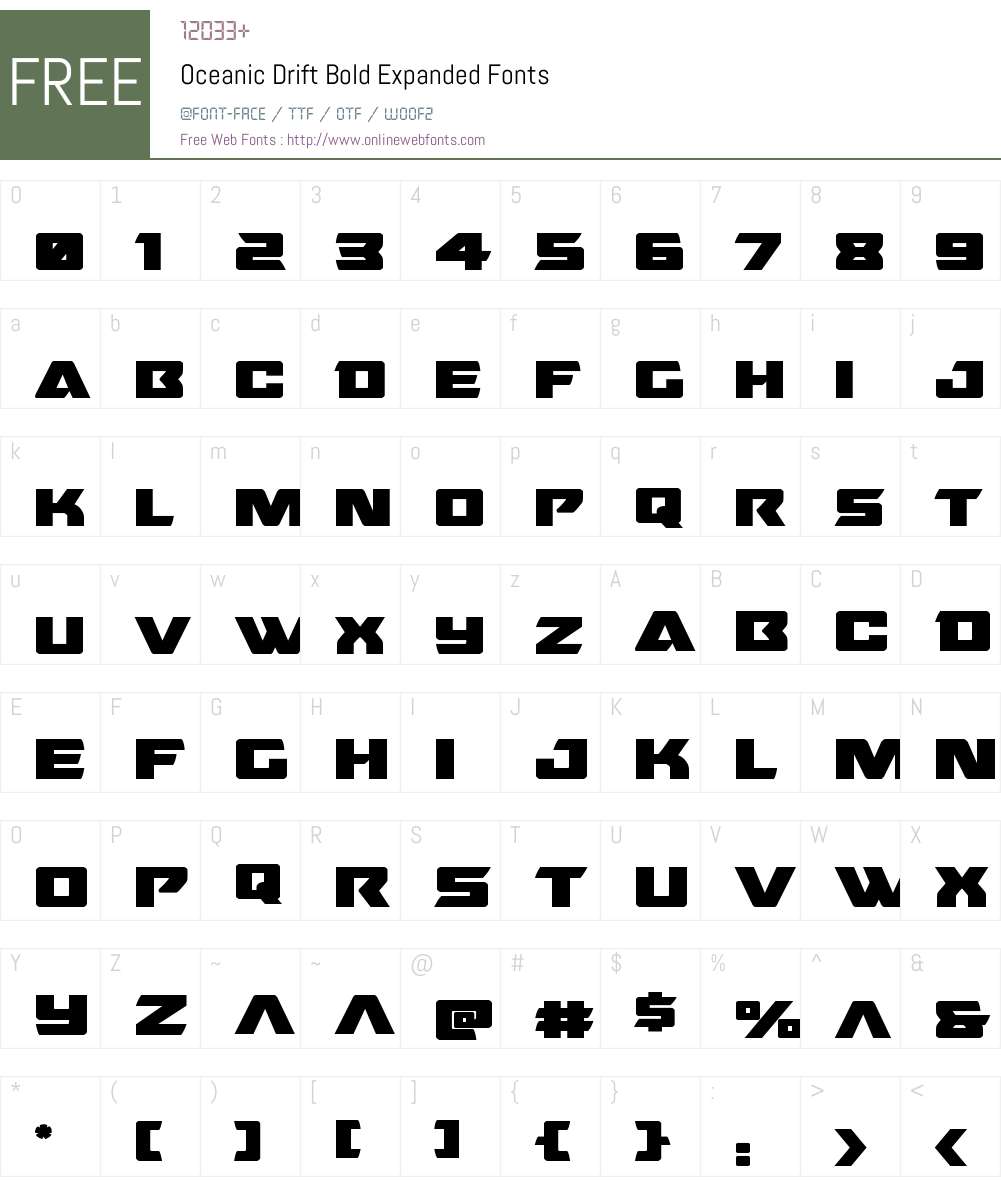 Oceanic Drift Bold Expanded 1.0; 2013; initial release Fonts Free ...