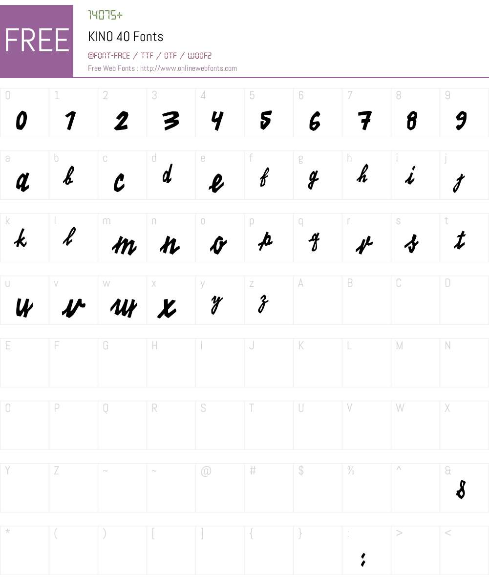 KINO 40 1.000 Fonts Free Download - OnlineWebFonts.COM
