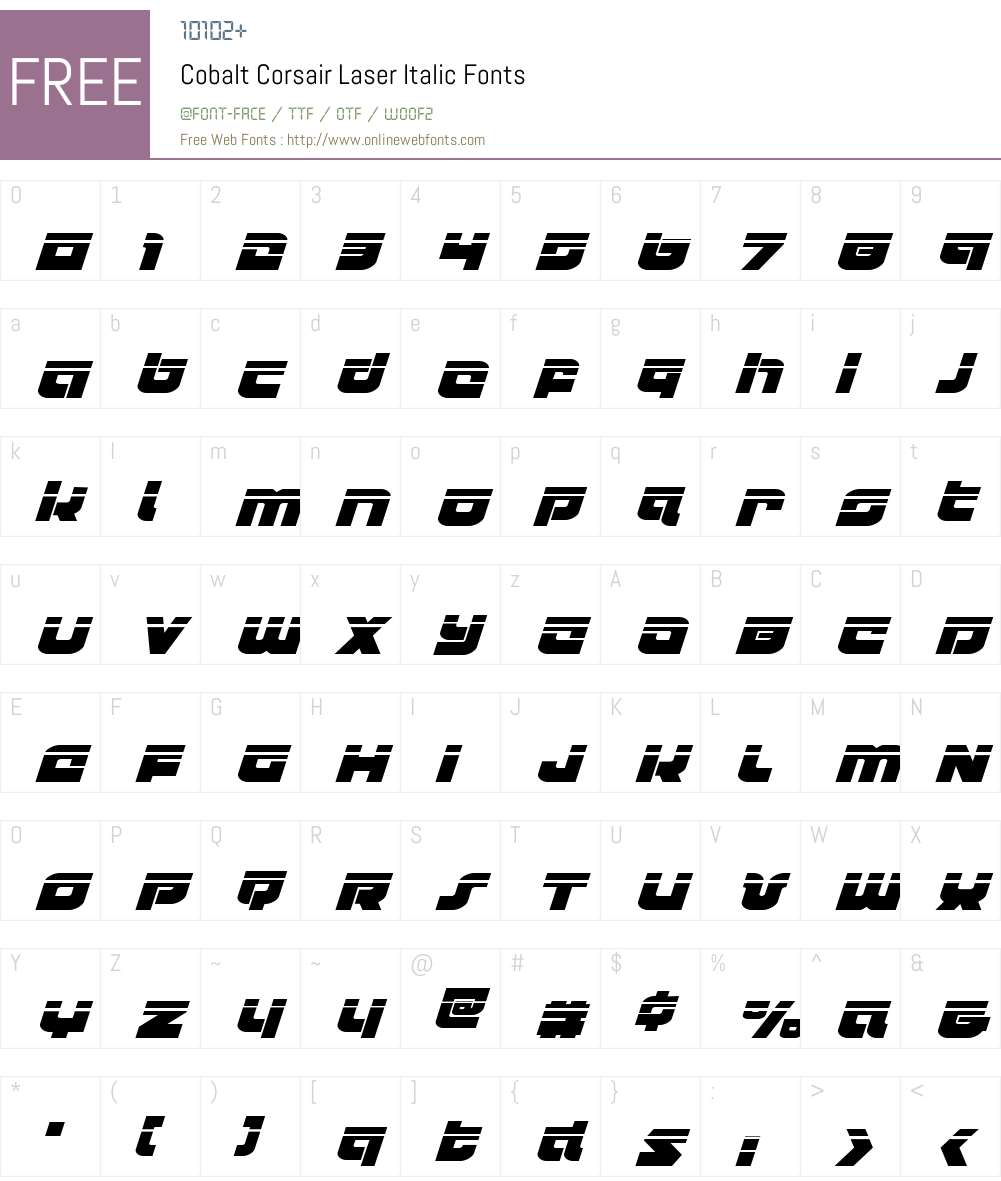 Cobalt Corsair Laser Italic 1.0; 2023 Fonts Free Download ...