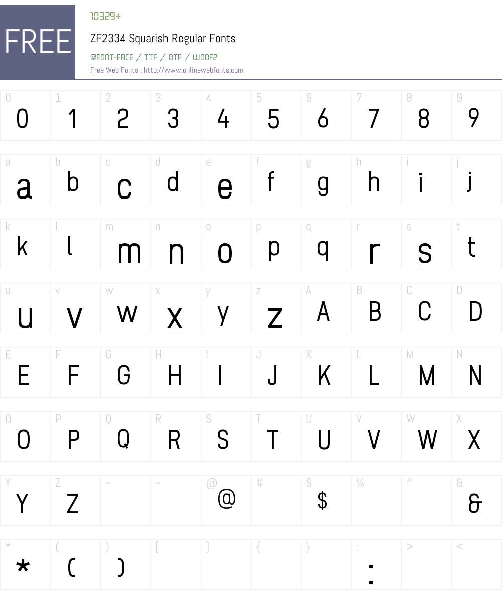 ZF2334 Squarish 1.0 Fonts Free Download - OnlineWebFonts.COM