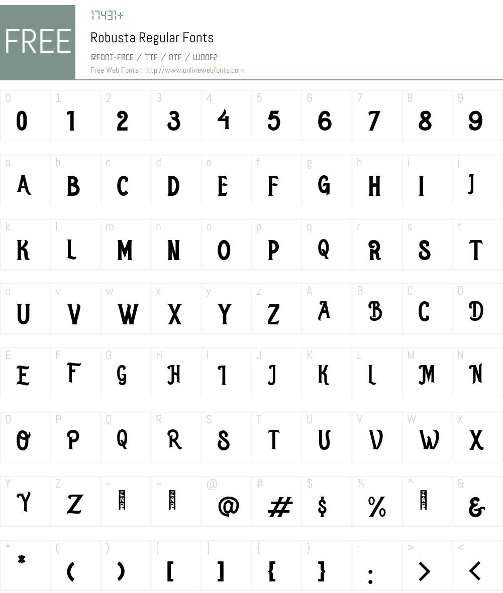 Robusta Regular 1.000 Fonts Free Download - OnlineWebFonts.COM
