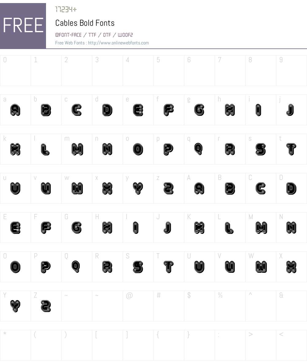 Cables Bold 1.000 Fonts Free Download - OnlineWebFonts.COM