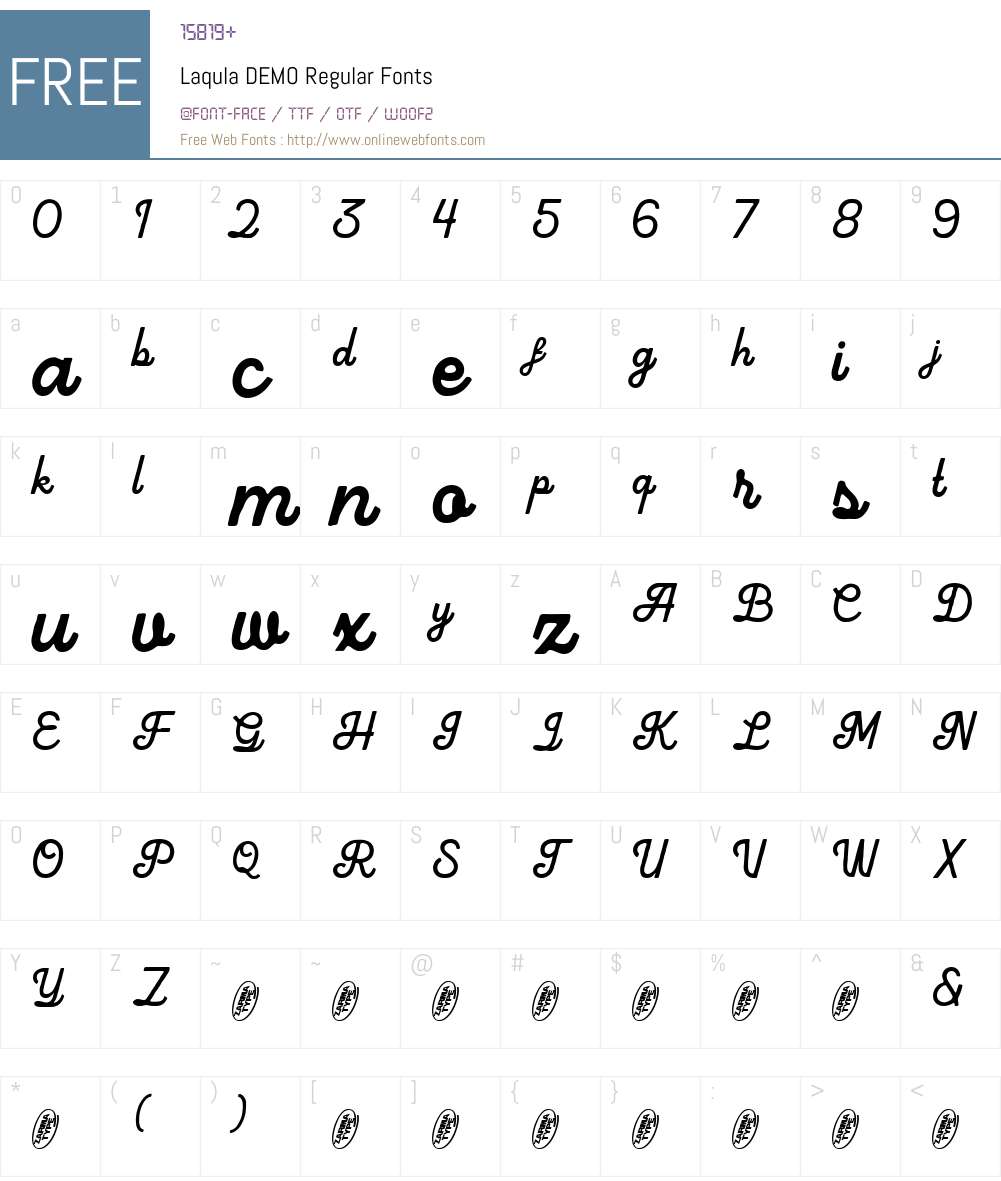 Laqula DEMO 1.000 Fonts Free Download - OnlineWebFonts.COM