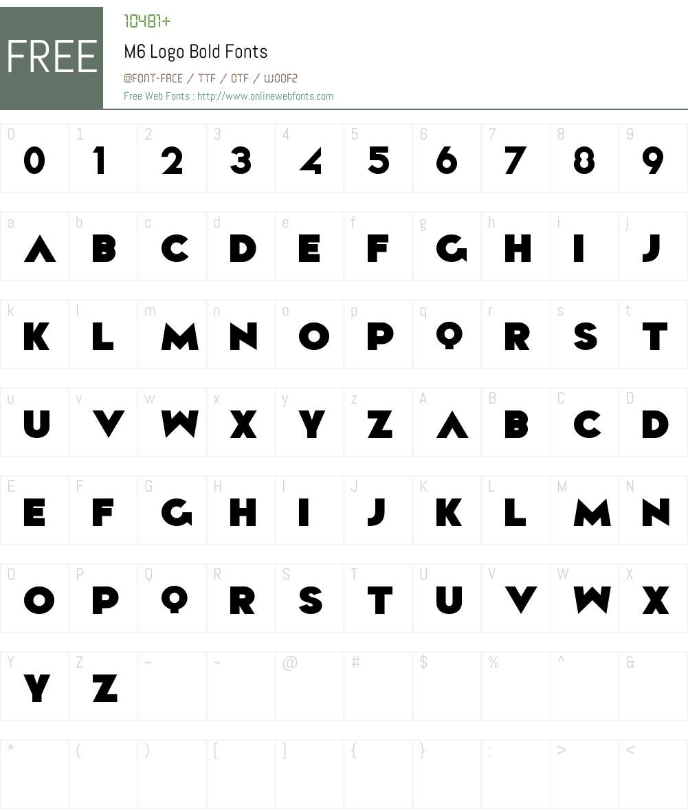 M6 Logo Bold 1.00 February 20, 2017, initial release Fonts Free ...