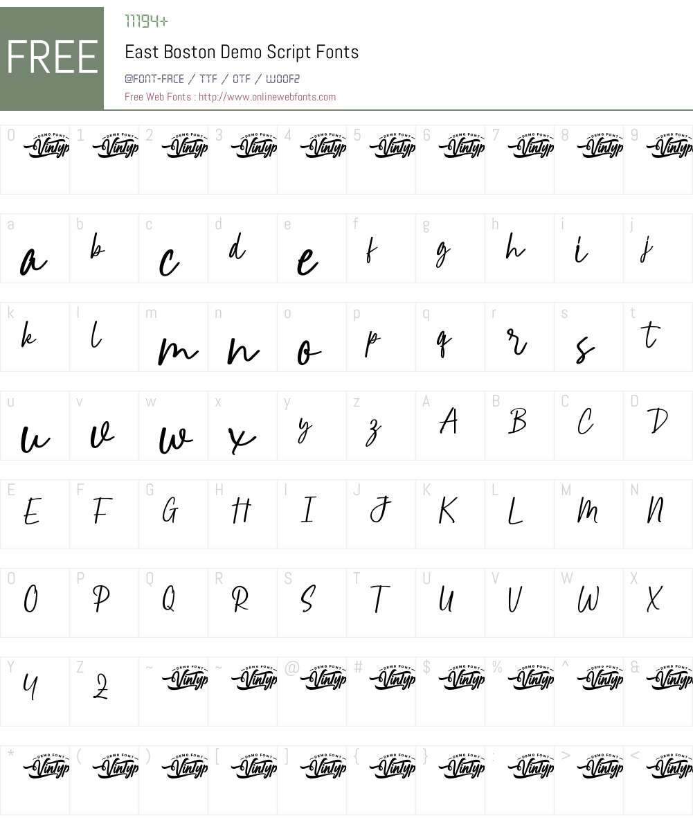 East Boston Demo Script 1.002;Fontself Maker 3.5.4 Fonts Free Download ...