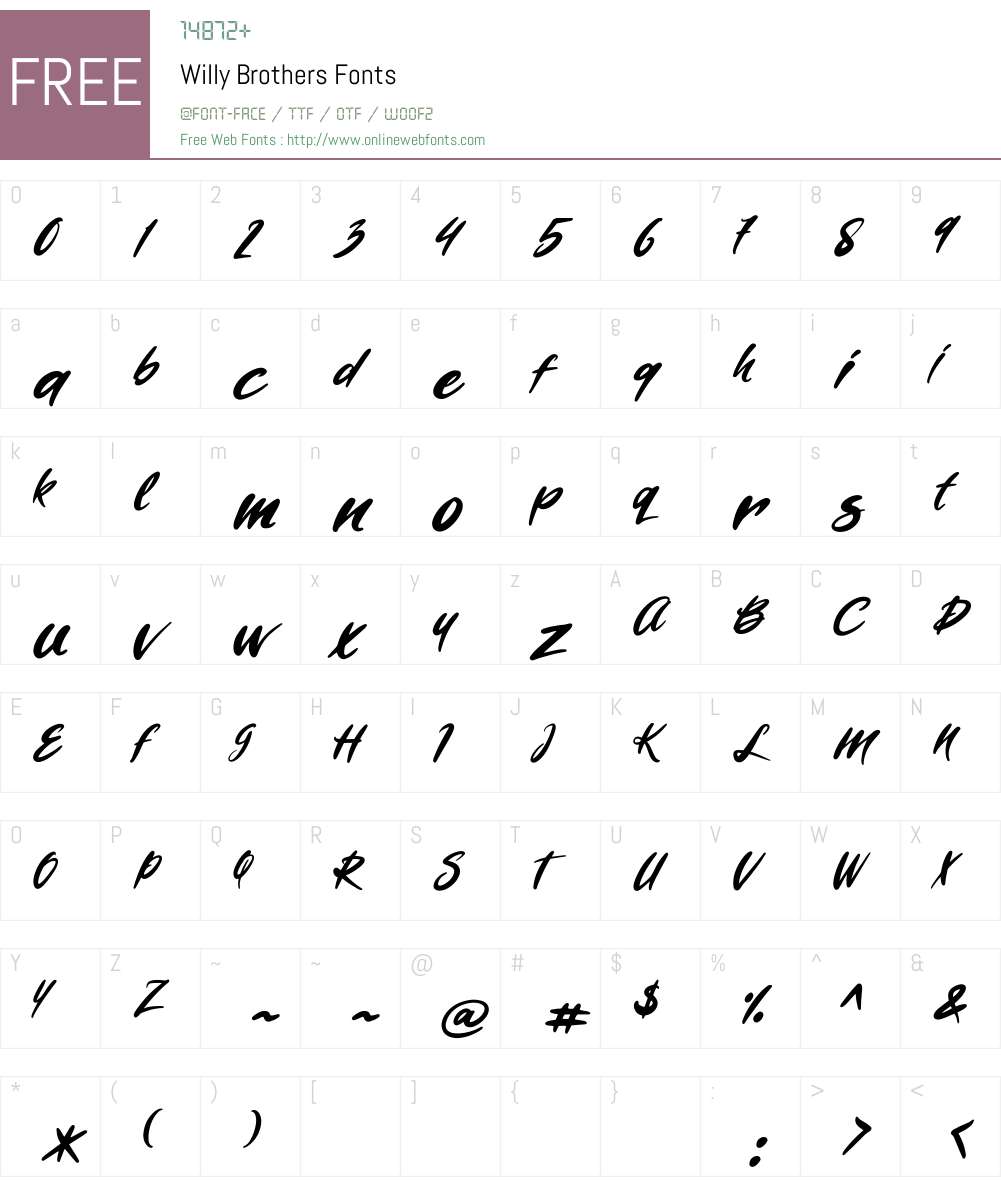 Willy Brothers 1.000 Fonts Free Download - OnlineWebFonts.COM