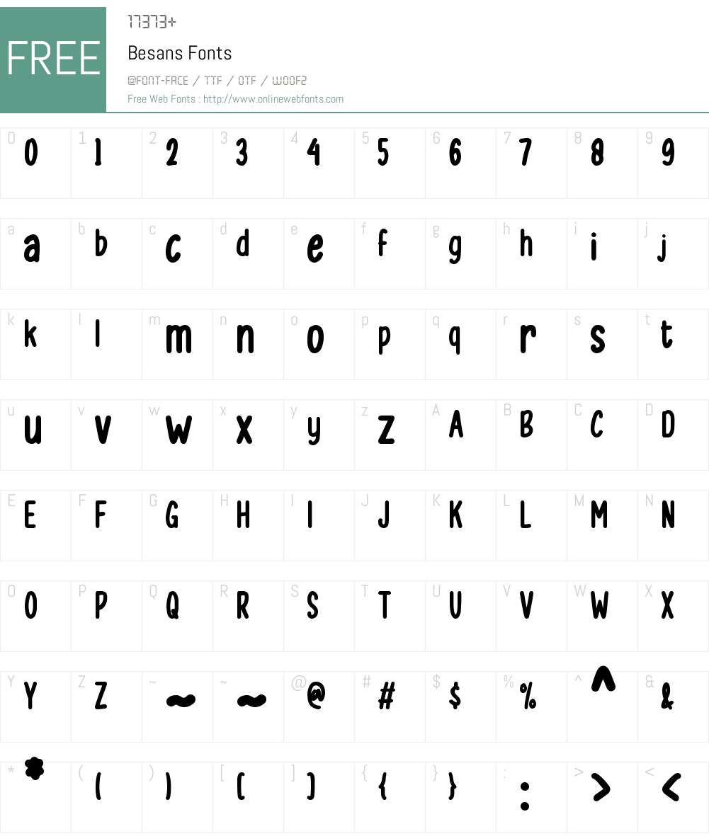 Besans 1.00;September 26, 2021;FontCreator 13.0.0.2683 64-bit Fonts ...