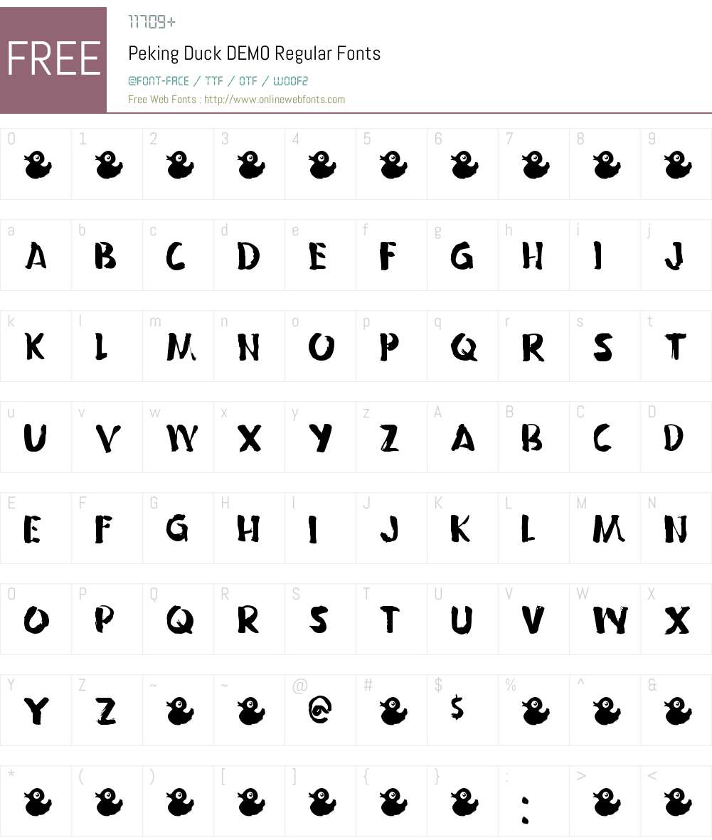 Peking Duck DEMO 1.000 Fonts Free Download - OnlineWebFonts.COM