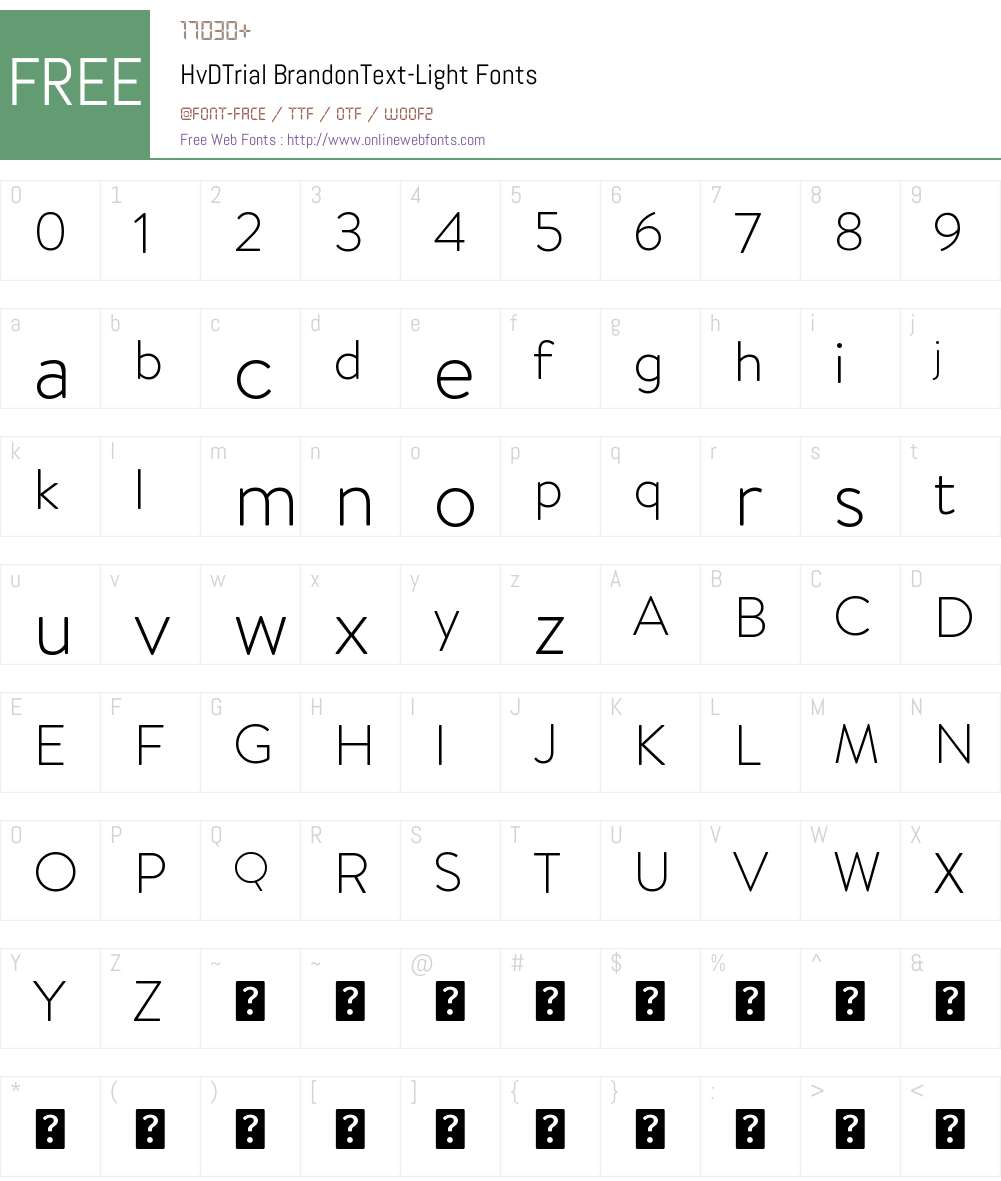 HvDTrial Brandon Text Light 3.333 Fonts Free Download - OnlineWebFonts.COM