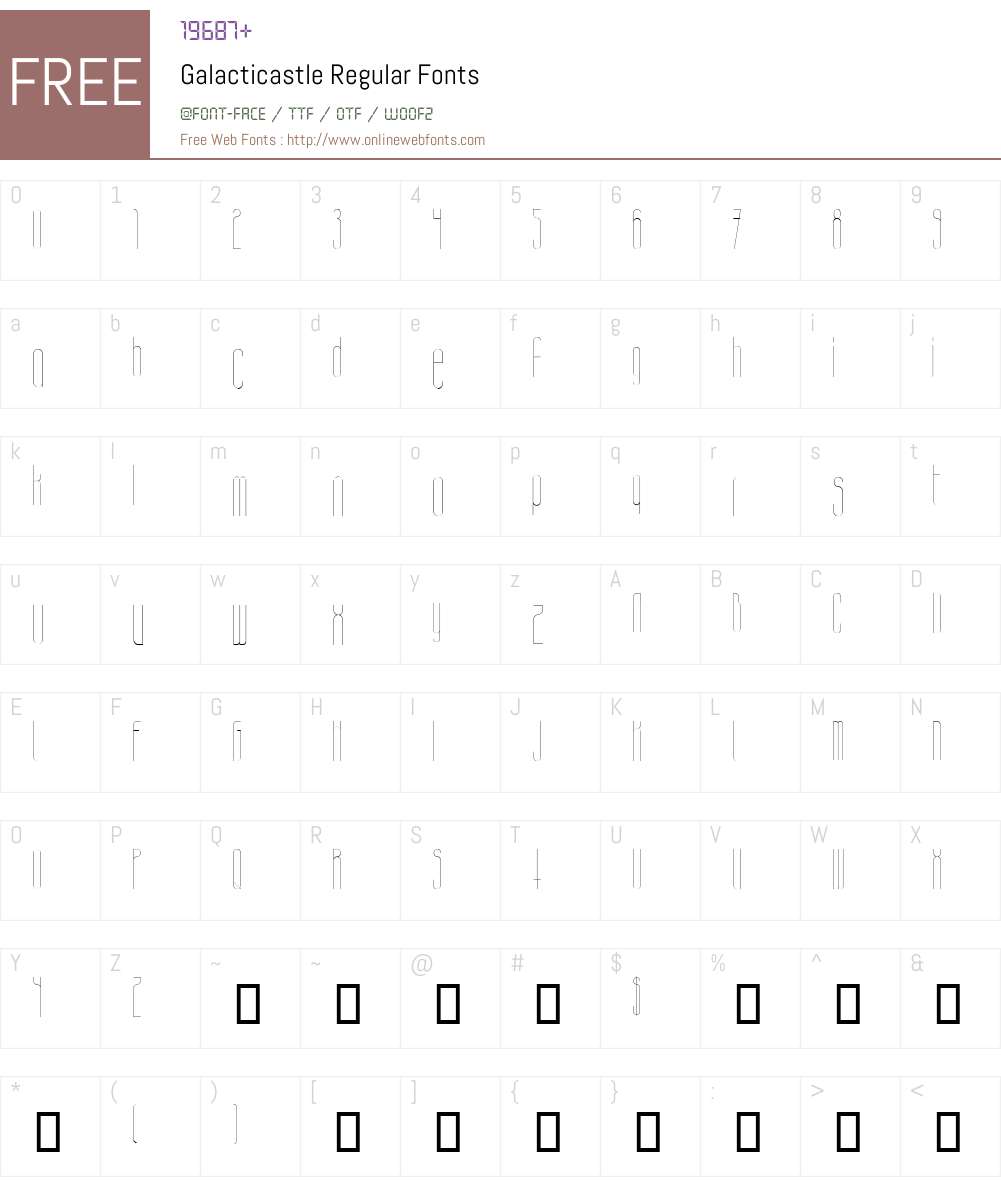 Galacticastle 1.00 2014 Fonts Free Download - OnlineWebFonts.COM