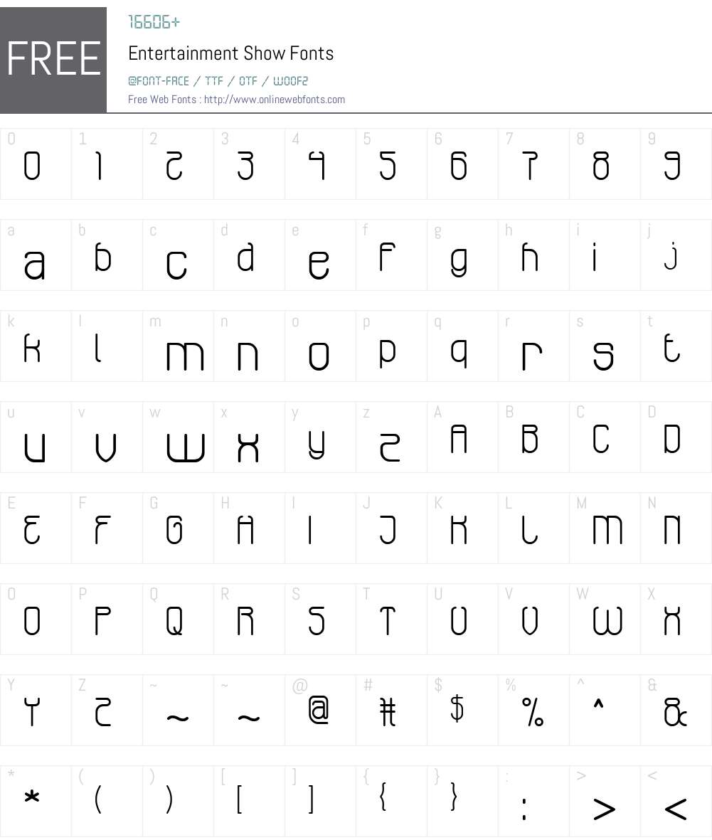 Entertainment Show 1.00 October 26, 2015, initial release Fonts Free ...