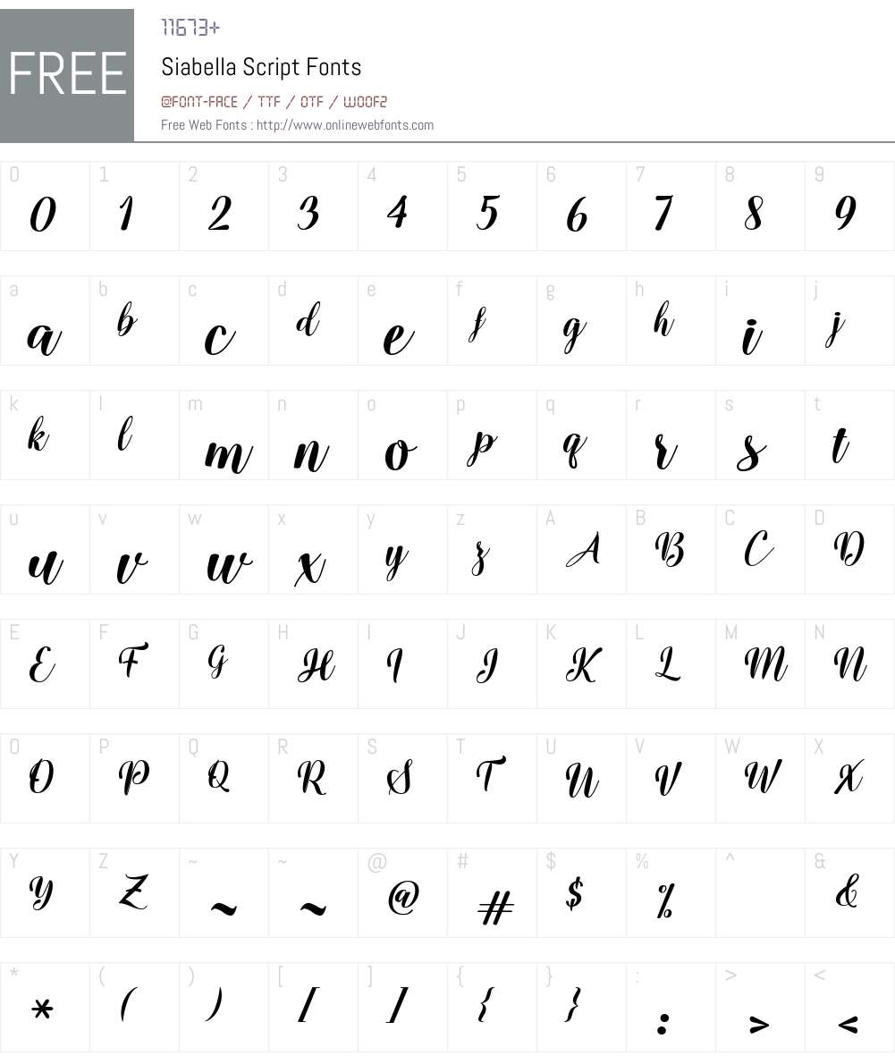 Siabella Script 1.000 Fonts Free Download - OnlineWebFonts.COM