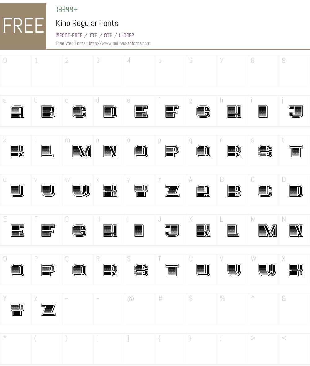 Kino Regular 1.000 Fonts Free Download - OnlineWebFonts.COM