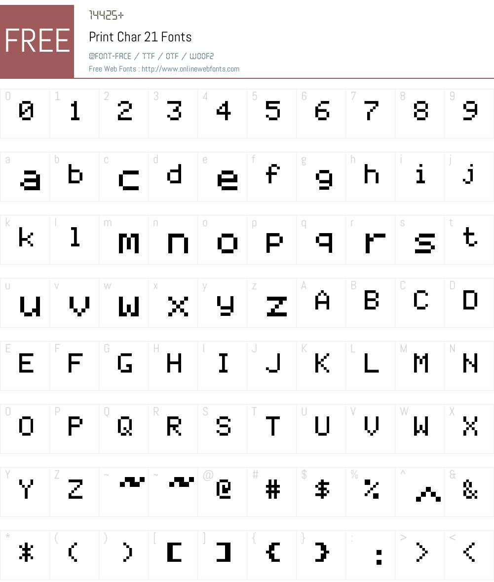 Print Char 21 1.0 Fonts Free Download - OnlineWebFonts.COM