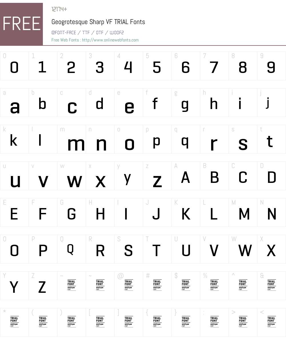 Geogrotesque Sharp VF TRIAL 1.000;hotconv 1.0.109;makeotfexe 2.5.65596 ...