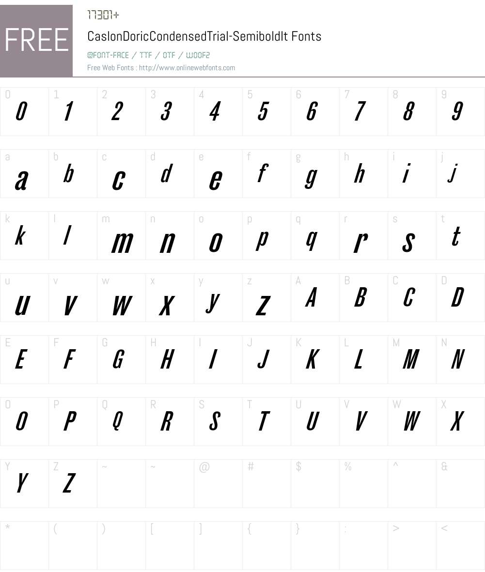 Caslon Doric Cnd Smbd Trial 1.001;hotconv 1.0.109;makeotfexe 2.5.65596 Fonts Free Download ...