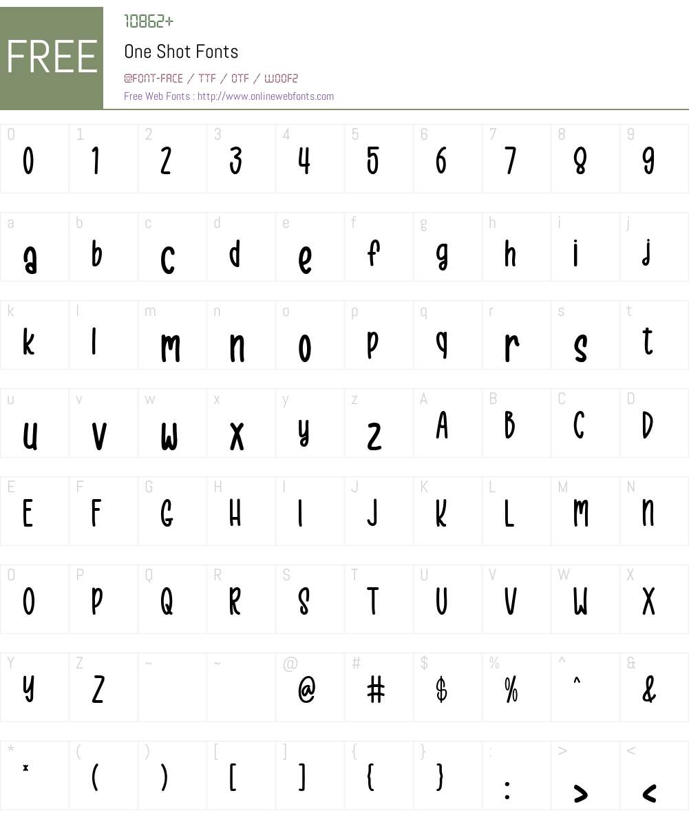 One Shot 1.000 Fonts Free Download - OnlineWebFonts.COM