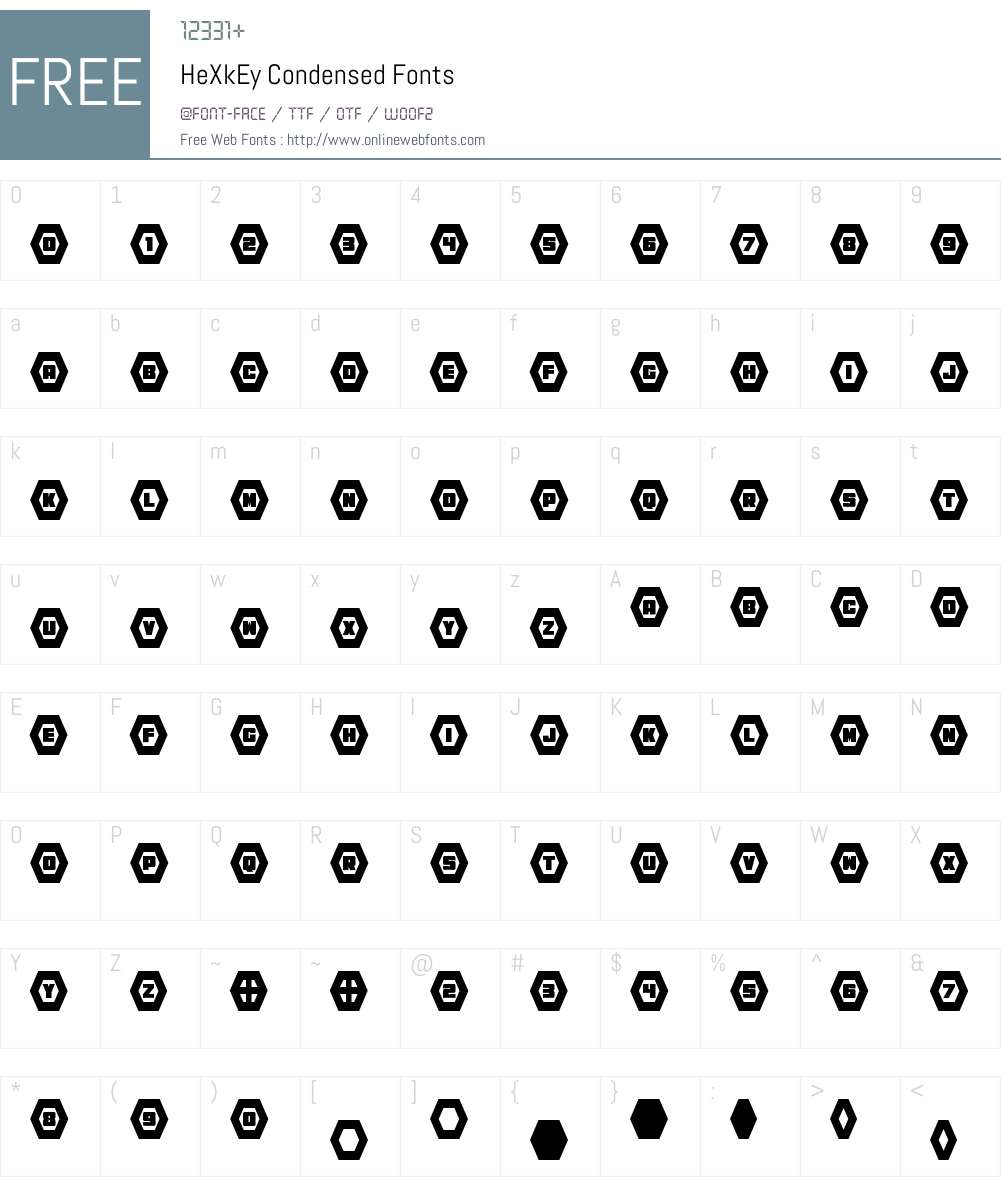HeXkEy Condensed 1.0; 2020 Fonts Free Download - OnlineWebFonts.COM