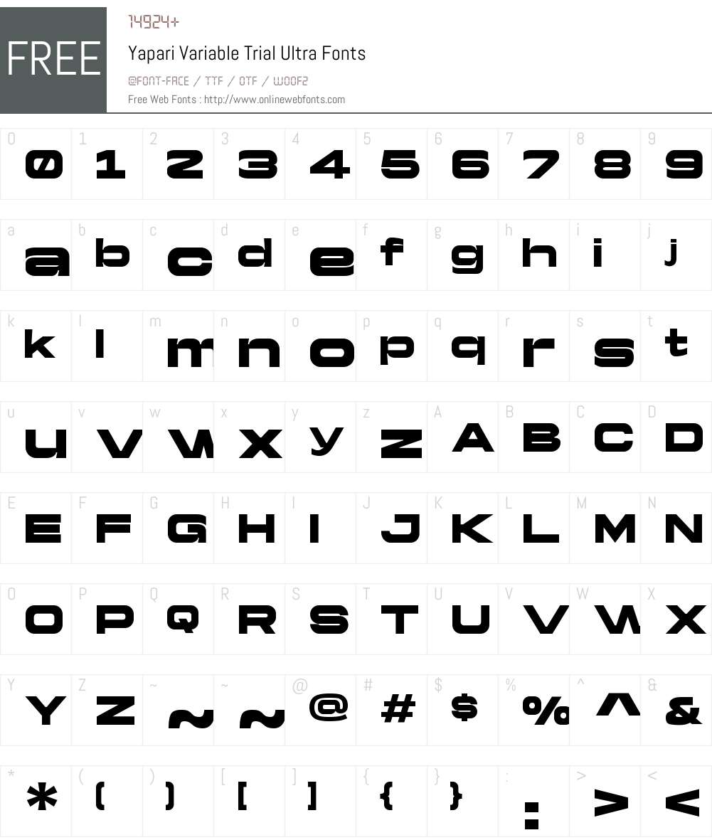 Yapari Variable Trial Black 1.000 Fonts Free Download - OnlineWebFonts.COM