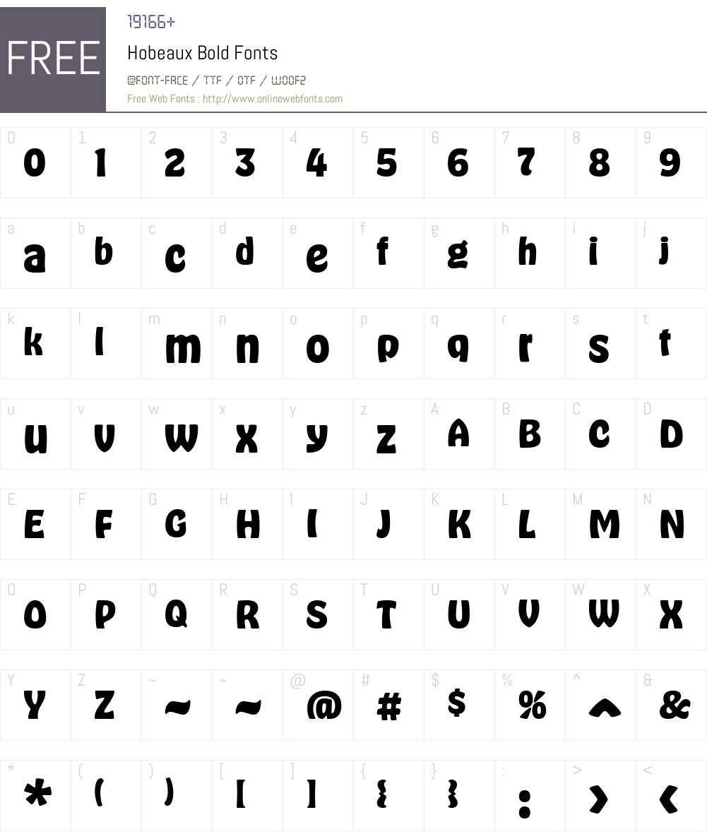 Hobeaux Bold 1.001 Fonts Free Download - OnlineWebFonts.COM
