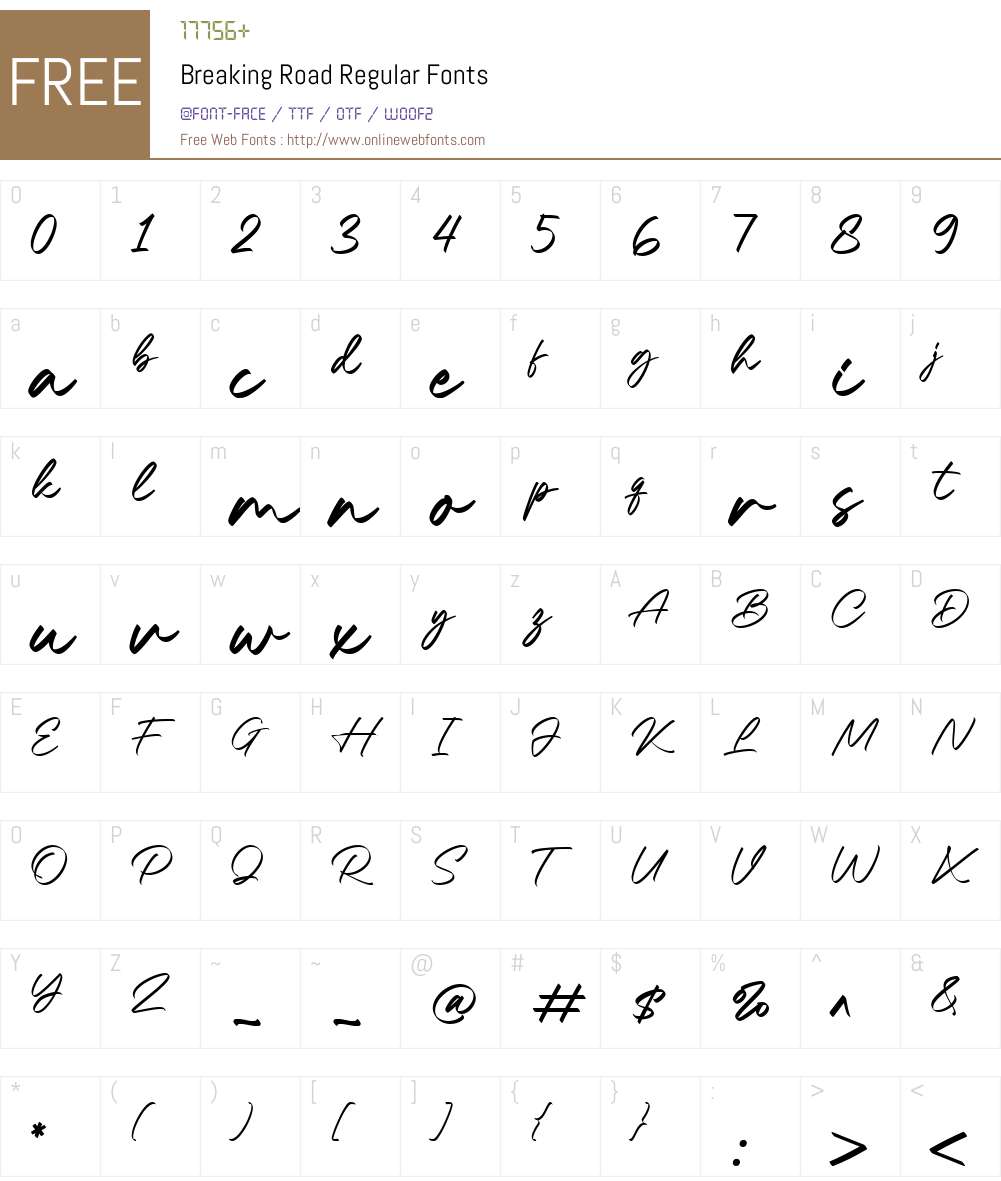 Breaking Road 1.000 Fonts Free Download - OnlineWebFonts.COM