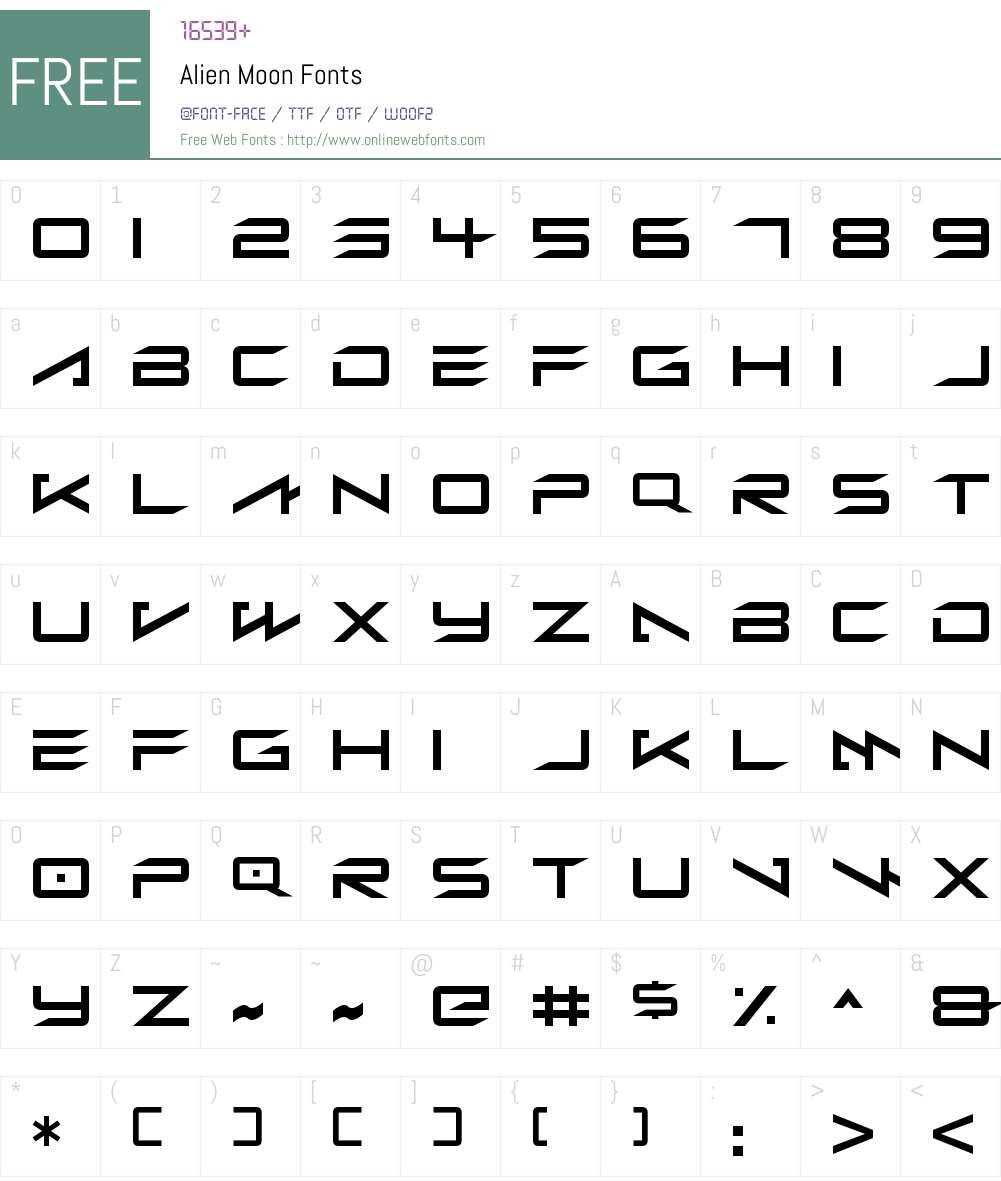 Alien Moon 1.00;November 12, 2021;FontCreator 12.0.0.2567 64-bit Fonts ...