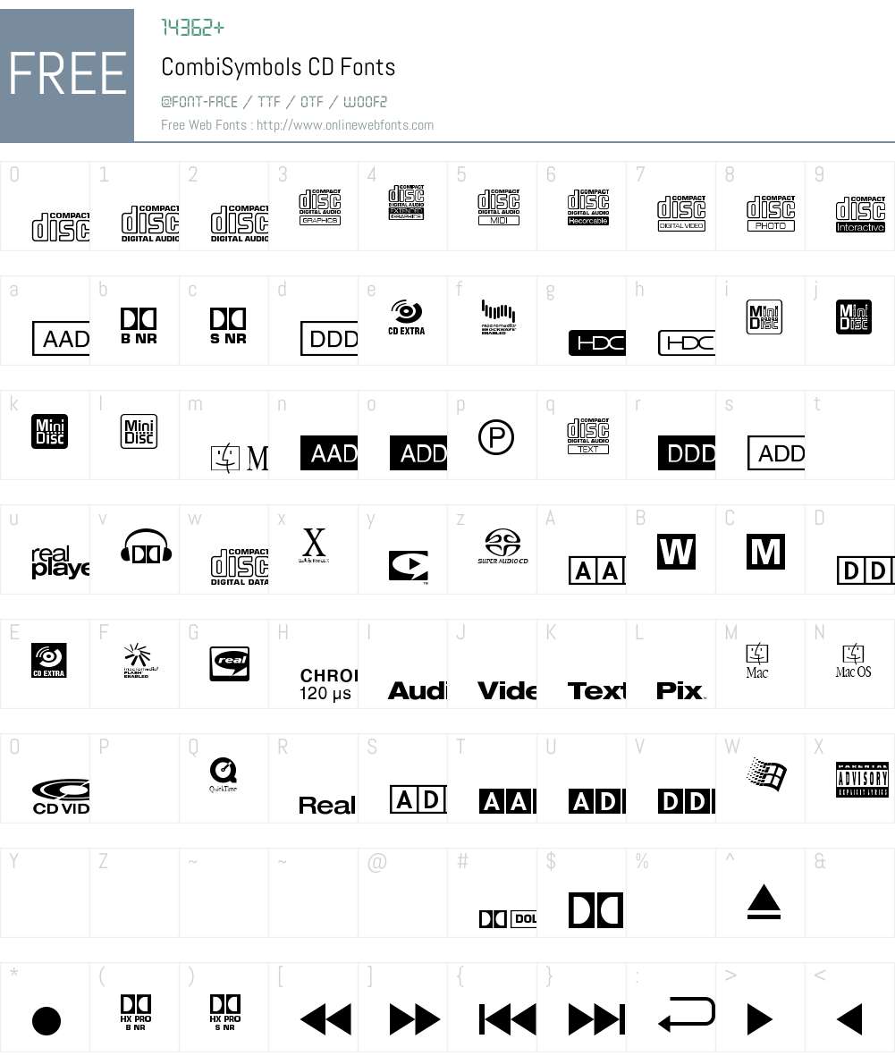 CombiSymbols CD 1.02 Fonts Free Download - OnlineWebFonts.COM