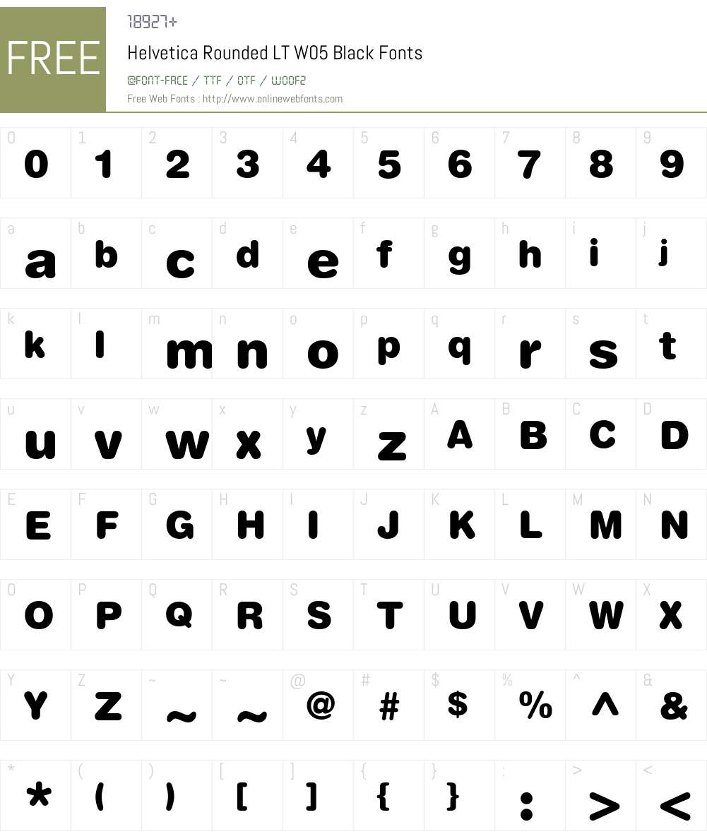 Helvetica Rounded LT W05 Black 1.00 Fonts Free Download ...