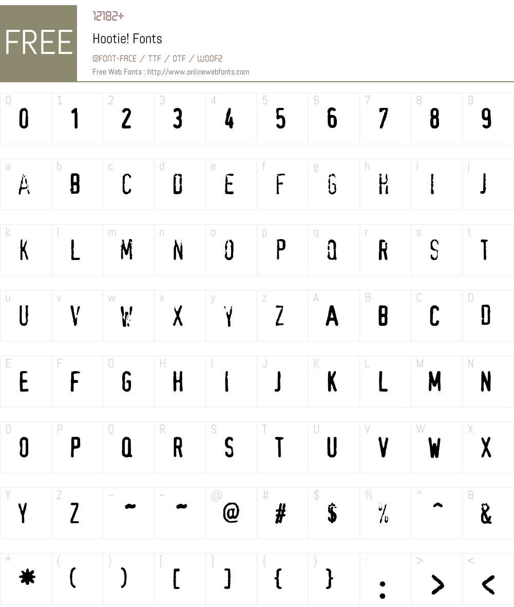 Hootie! v. 1 1998 Fonts Free Download - OnlineWebFonts.COM