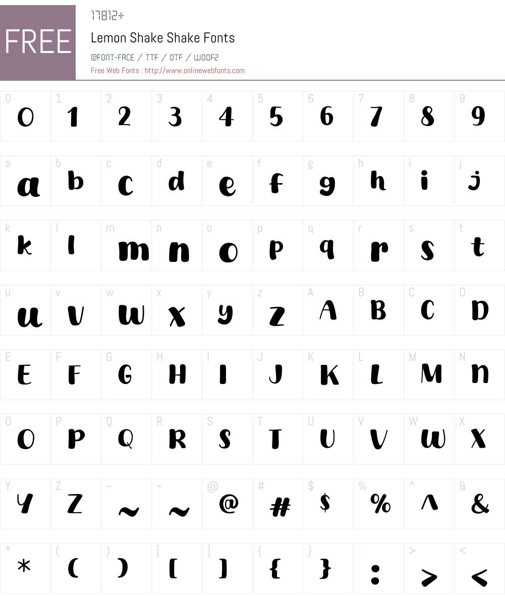 Lemon Shake Shake 1.000 Fonts Free Download - OnlineWebFonts.COM