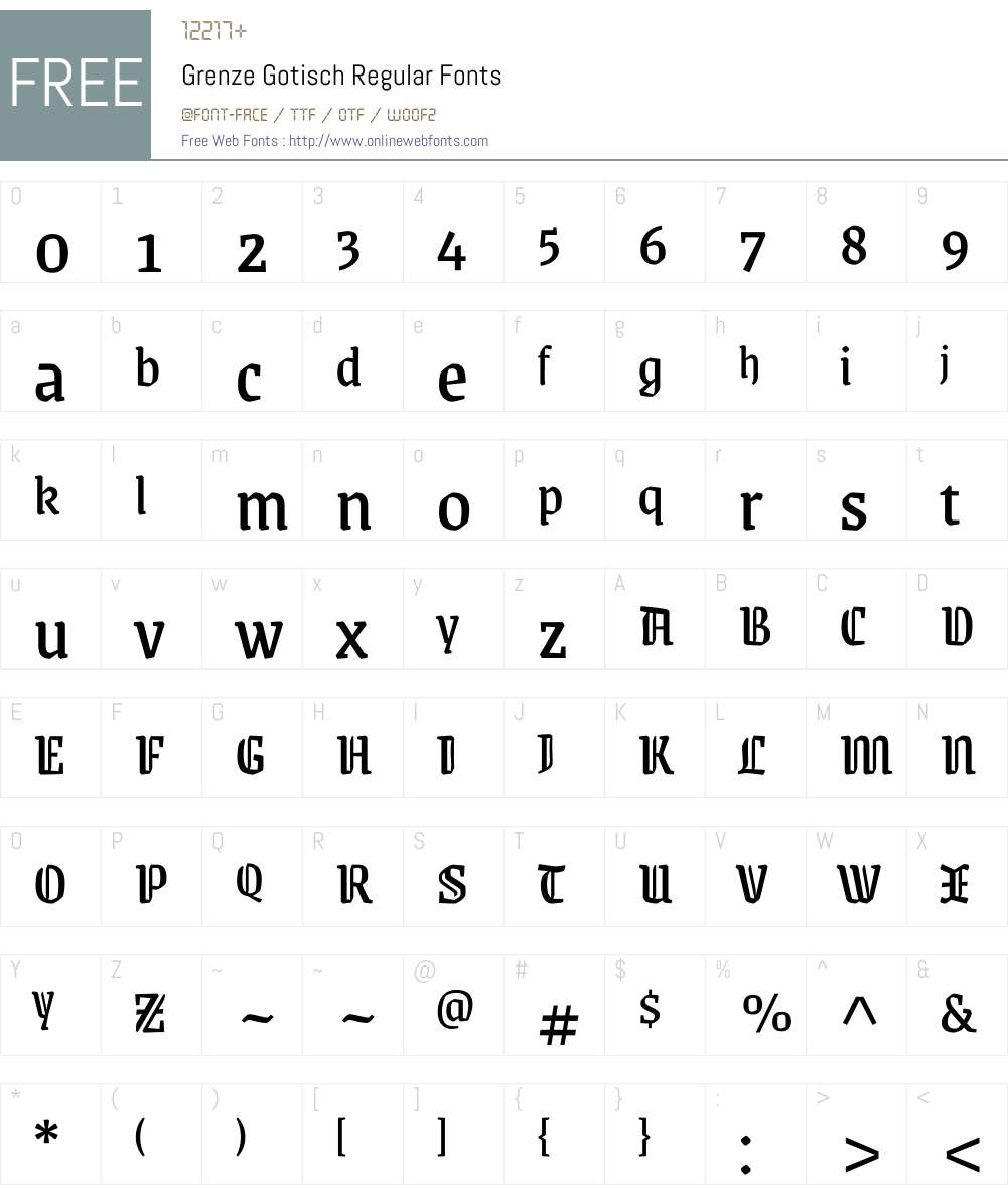 Grenze Gotisch Regular 1.001 Fonts Free Download - OnlineWebFonts.COM