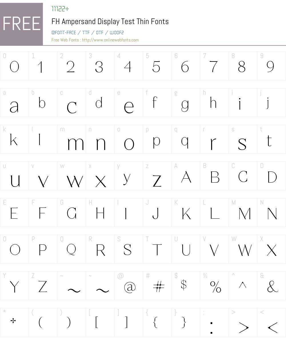 FH Ampersand Display Test Thin 3.000;Glyphs 3.1.1 (3148) Fonts Free ...