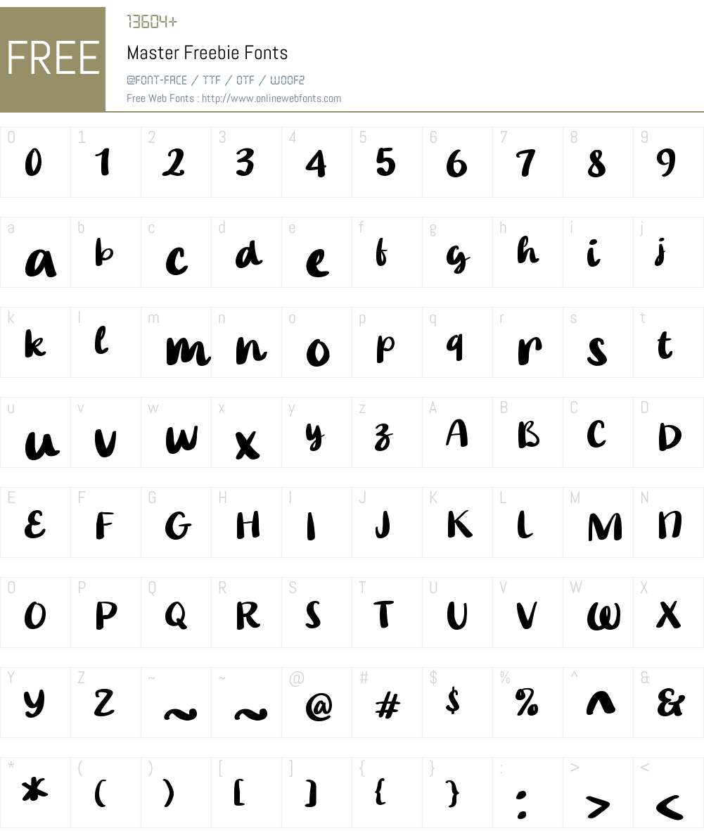 Master Freebie 1.00;August 18, 2022;FontCreator 12.0.0.2545 64-bit ...