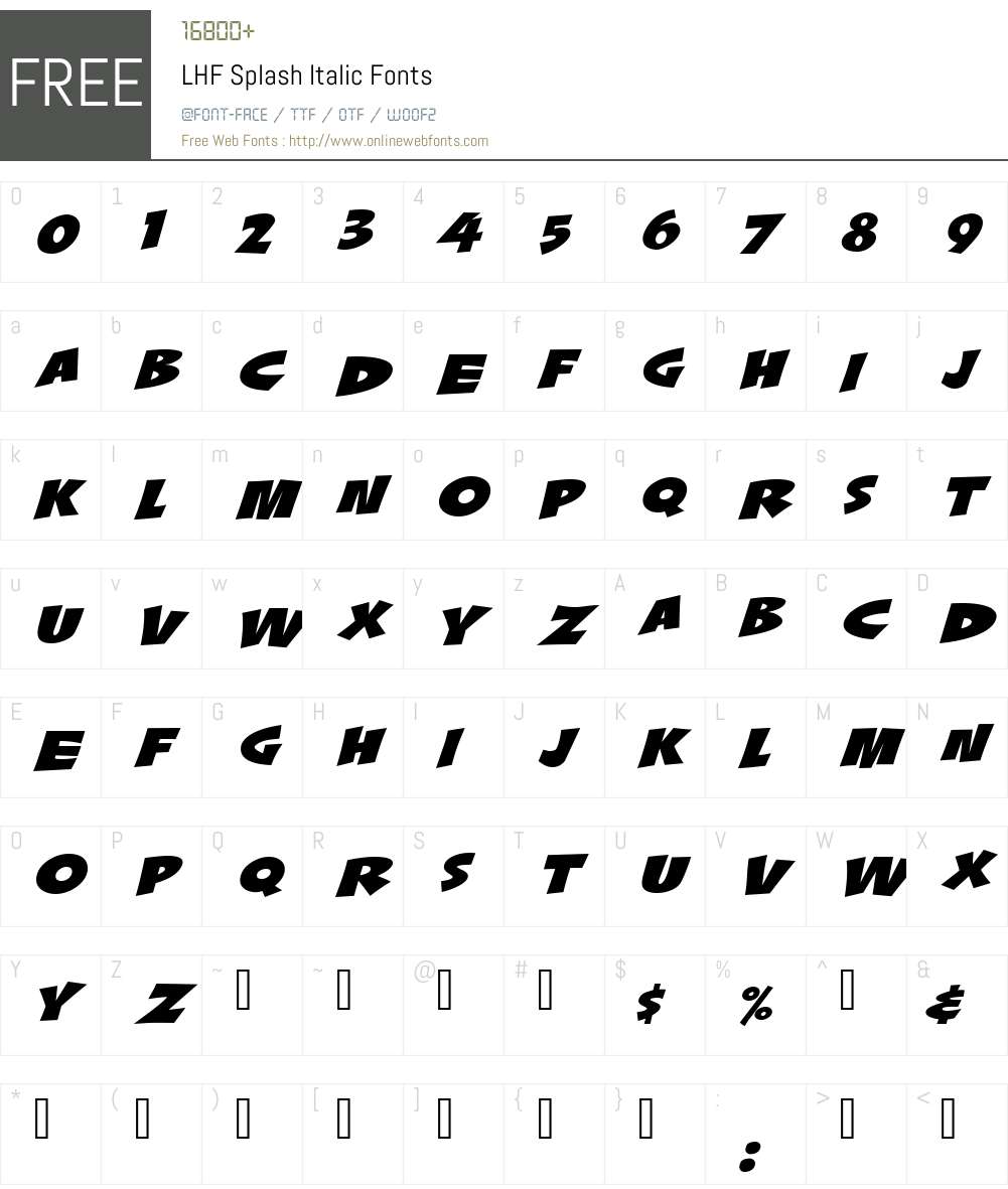 LHF Splash Italic www.letterheadfonts.com Fonts Free Download ...