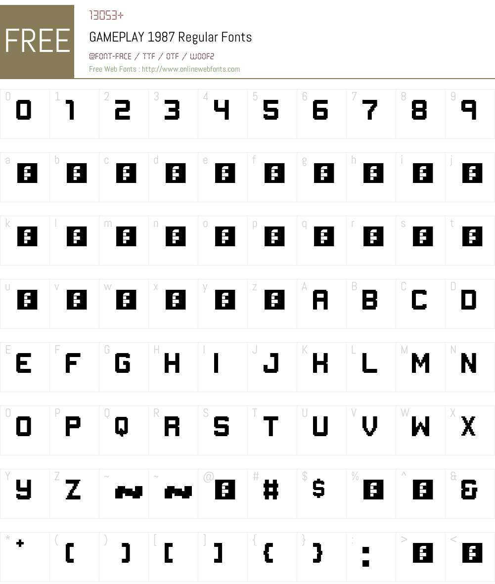 GAMEPLAY 1987 Regular 1.0 Fonts Free Download - OnlineWebFonts.COM