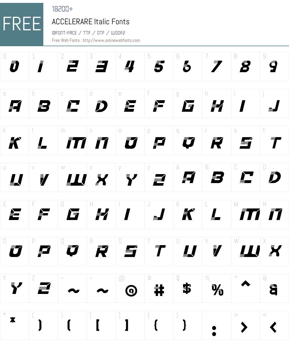 ACCELERARE Italic 1.002;Fontself Maker 3.1.2 Fonts Free Download ...