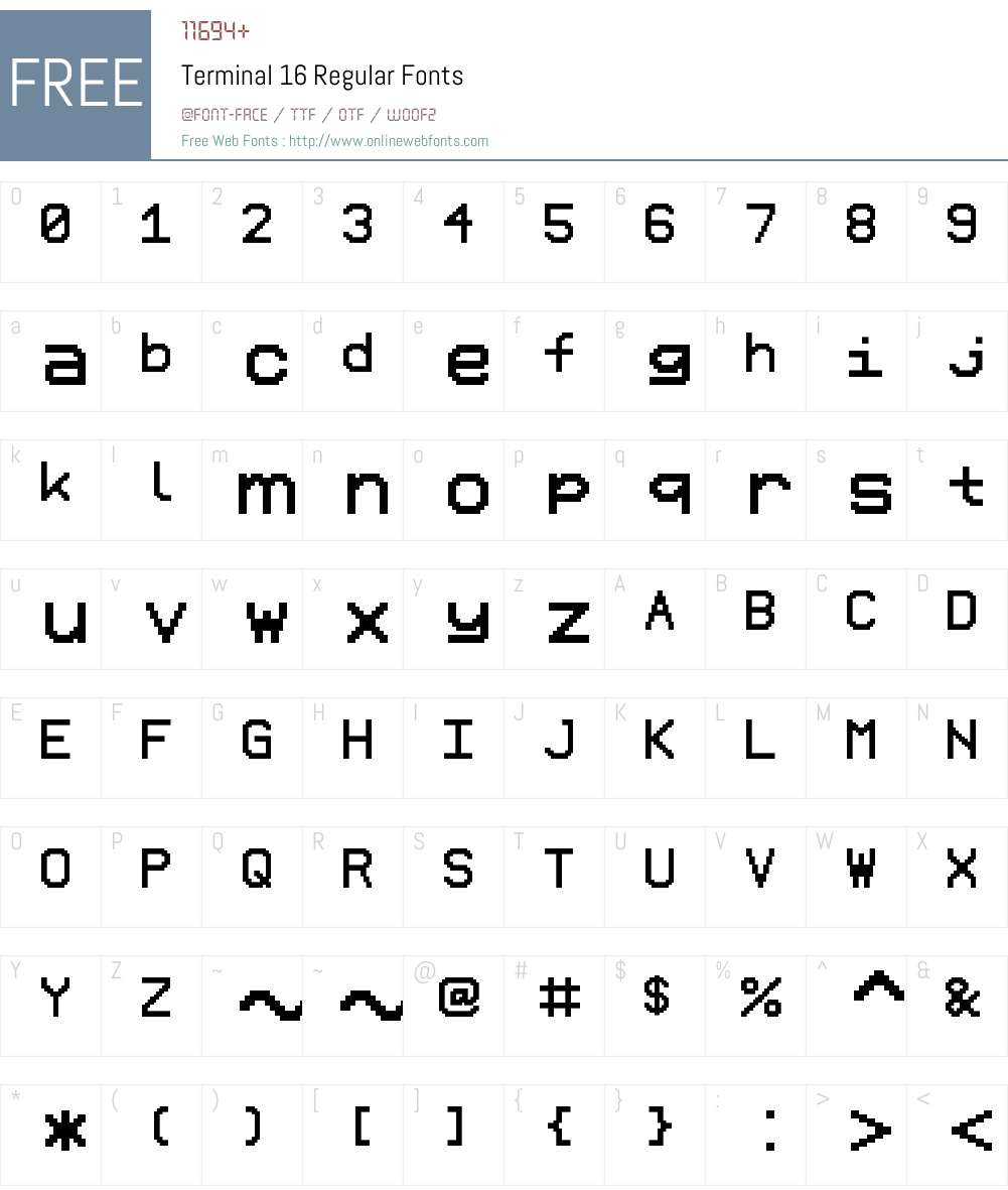Terminal 16 1.0 Fonts Free Download - OnlineWebFonts.COM
