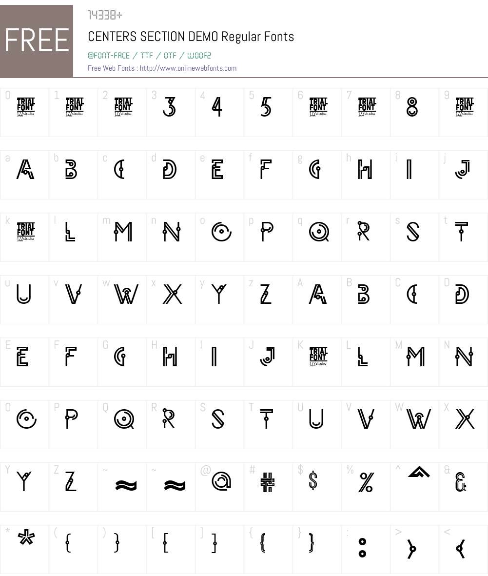 CENTERS SECTION DEMO 1.001 Fonts Free Download - OnlineWebFonts.COM