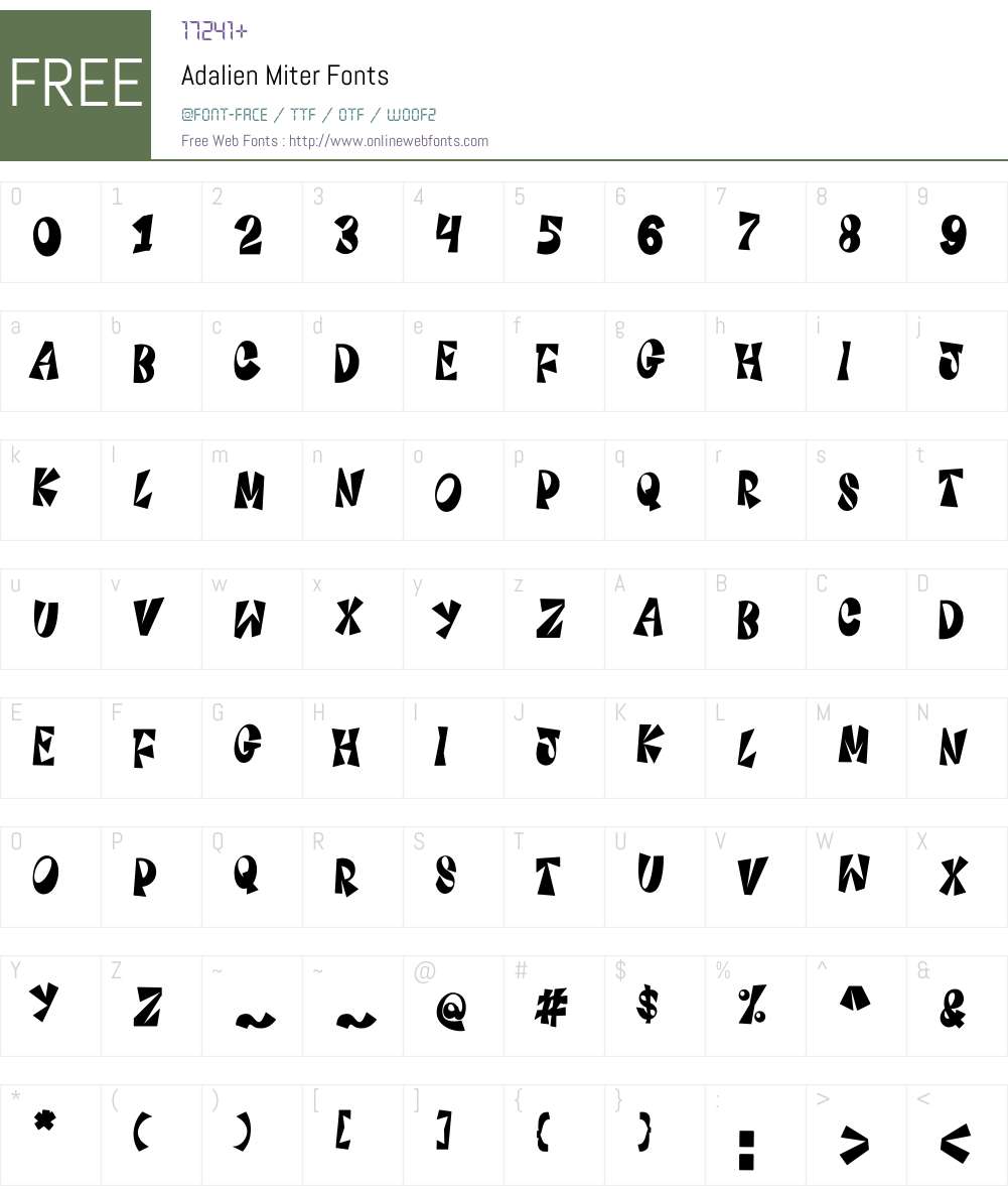 Adalien Miter 001.000 Fonts Free Download - OnlineWebFonts.COM