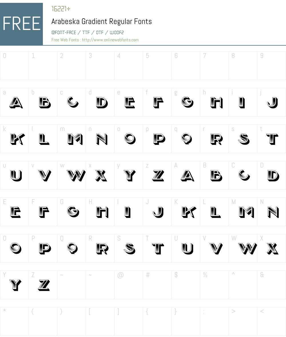 Arabeska Gradient Regular 1.000 Fonts Free Download - OnlineWebFonts.COM